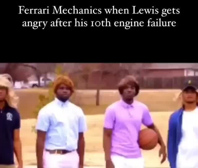 Ferrari Mechanics when Lewis gets angry after his roth engine failure ...
