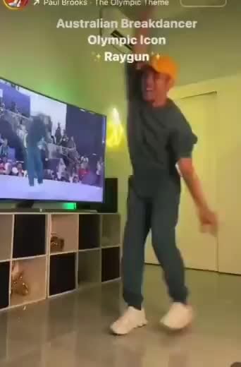 Olympian vs some dude Australian Breakdancer Olympic icon Raygun - iFunny
