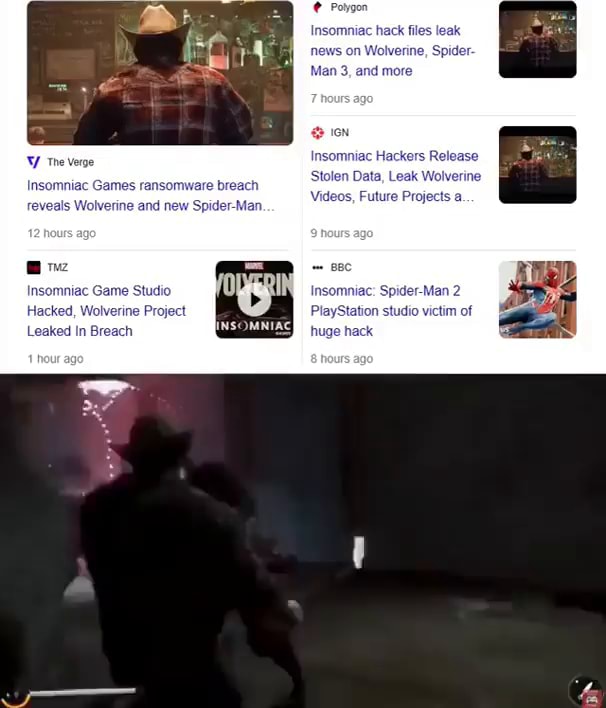 Insomniac Games ransom breach reveals Wolverine and new Spider-Man. Insomniac Game Studio Hacked ...