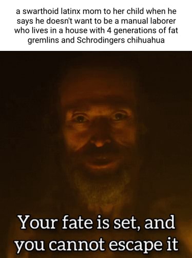 A swarthoid latinx mom to her child when he says he doesn't want to be ...