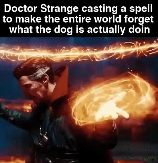 Doctor Strange casting a spell to make the entire world forget what the ...