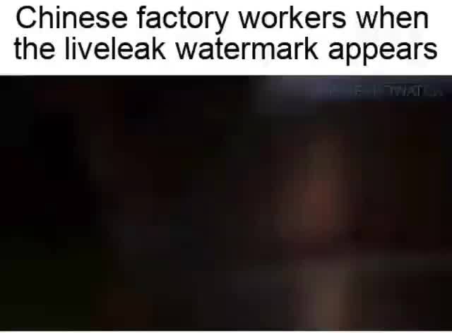 Chinese factory workers when the liveleak watermark appears - iFunny