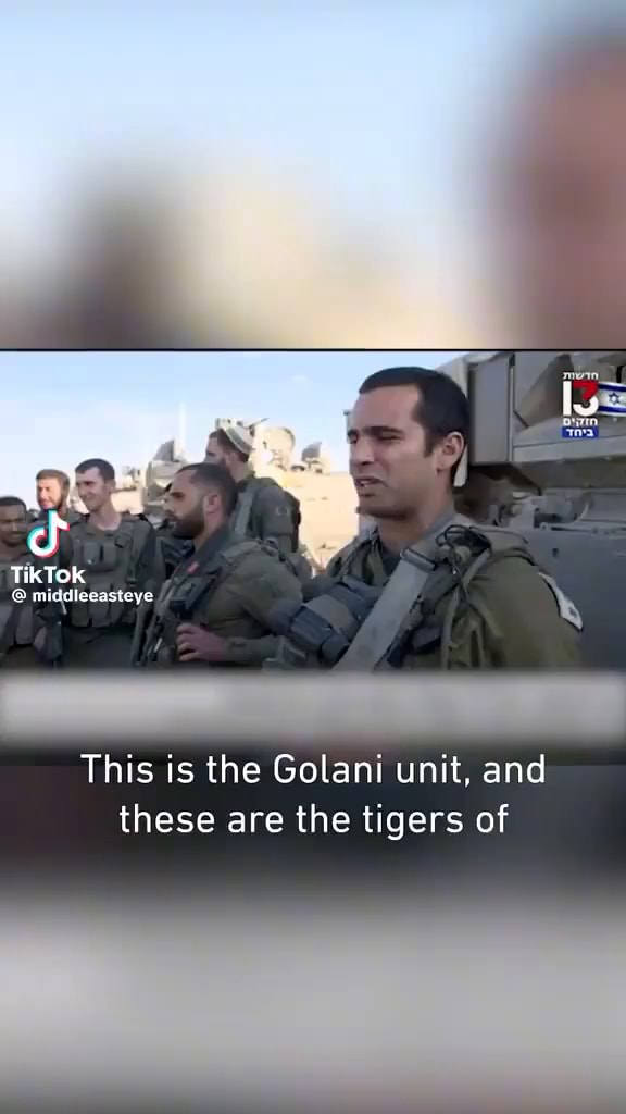 TikTok middleeasteye This is the Golani unit, and these are the tigers ...
