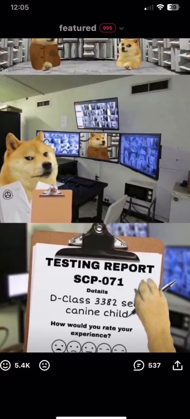 Featured TESTING REPORT SCP-071 Details D-Class 3382 se, Canine child4 ...