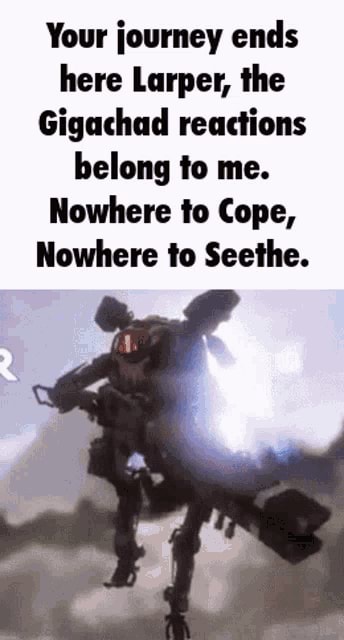 Your journey ends here Larper, the Gigachad reactions belong to me ...