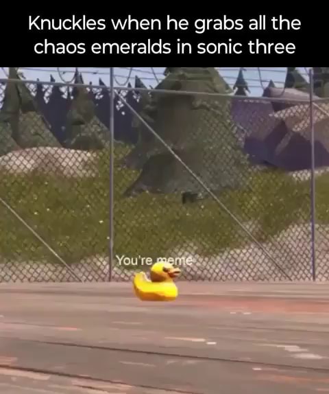 Knuckles when he grabs all the chaos emeralds in sonic three - iFunny