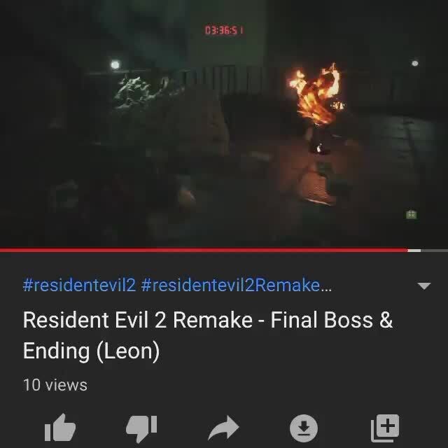 Resident Evil 2 Remake Final Boss Ending (Leon) - iFunny