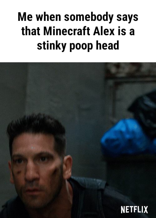 Me when somebody says that Minecraft Alex is a stinky poop head - iFunny