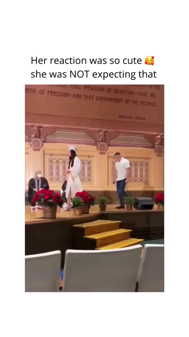 Her reaction was so cute she was NOT expecting that - iFunny
