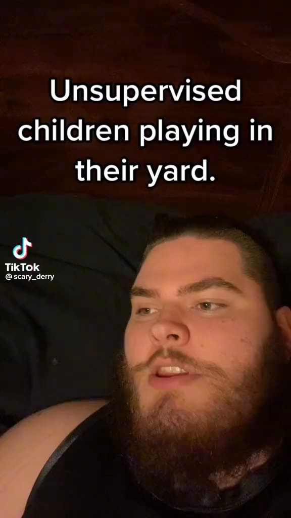 Unsupervised children playing in their yard. cf TikTok Bscary deny - iFunny