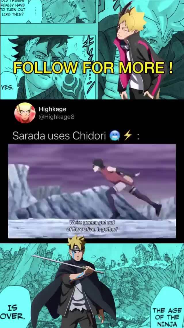 Highkage Sarada uses Chidori @ : THE AGE OF THE - iFunny