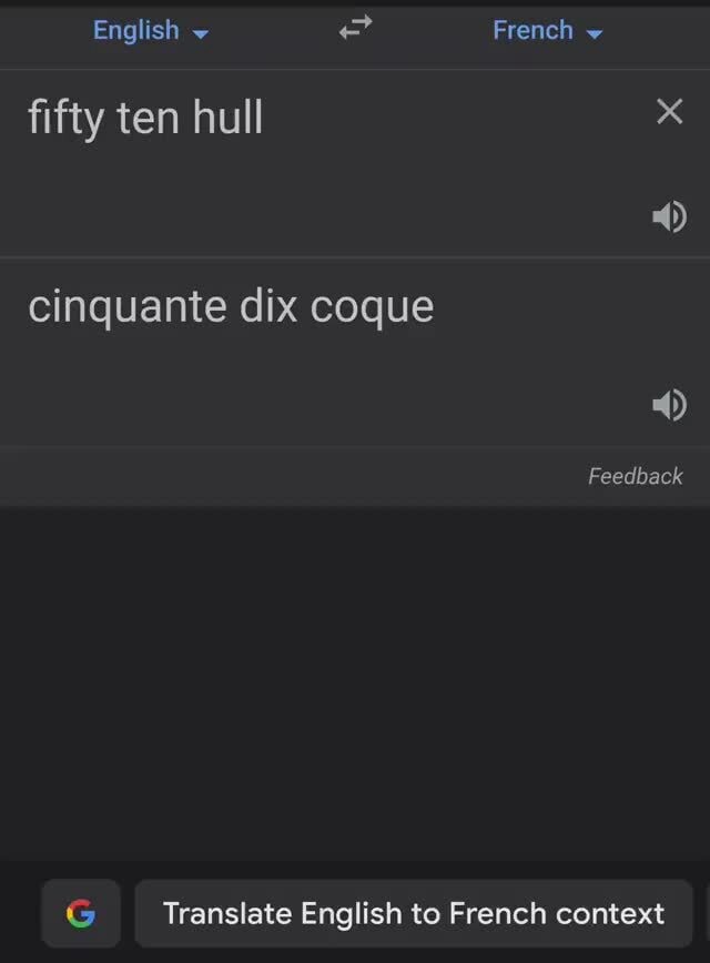 English French fifty ten hull cinquante dix coque Feedback Translate ...