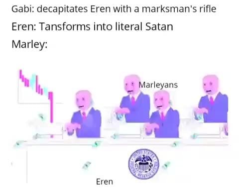 Gabi: decapitates Eren with a marksman's rifle Eren: Tansforms into ...