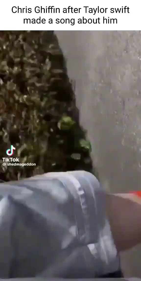 Chris Ghiffin after Taylor swift made a song about him TikTok @ shedmageddon ff - iFunny