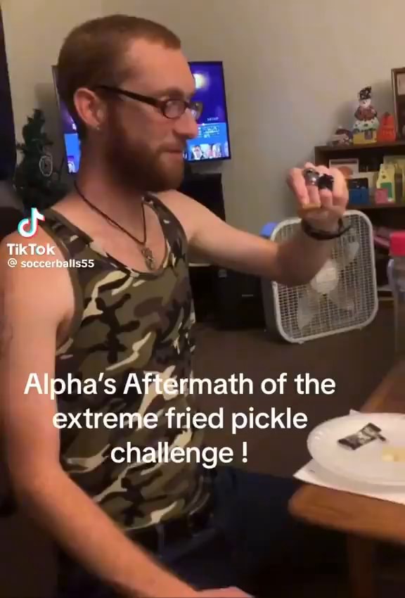 Alpha's Afterrnath of the extreme fried pickle challenge ! - iFunny