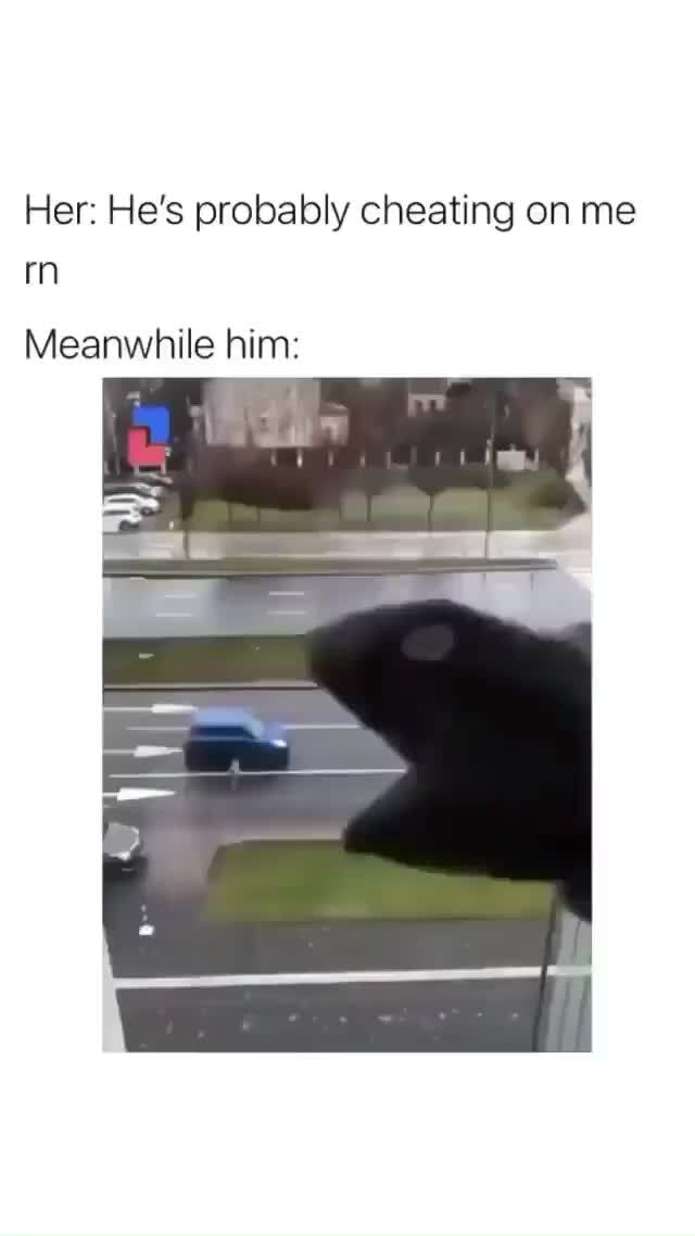 Her: He's probably cheating on me rm Meanwhile him: - iFunny
