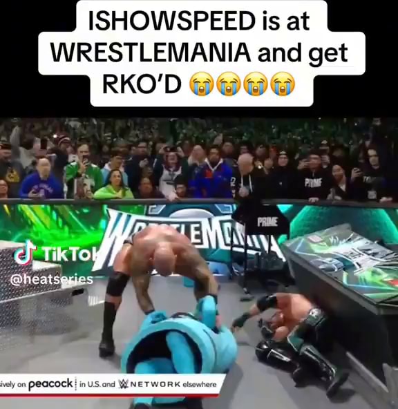 ISHOWSPEED is at WRESTLEMANIA and get RKO'D - iFunny