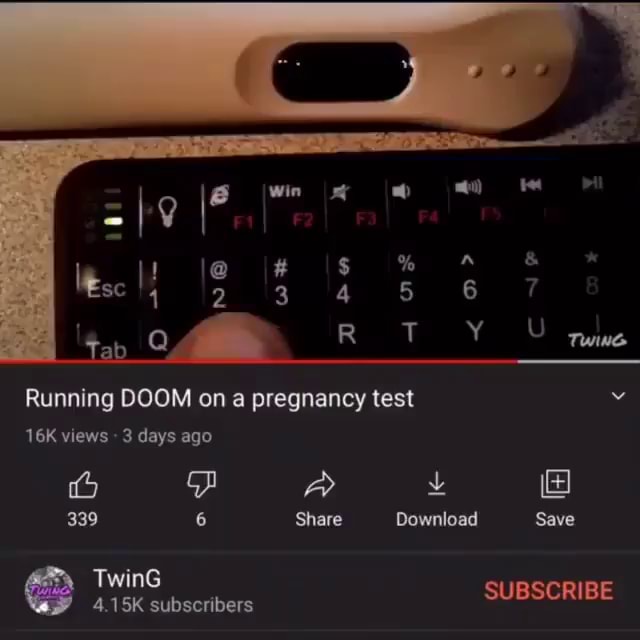 Running DOOM on a pregnancy test views 3 days ago ia) A 339 6 Share ...