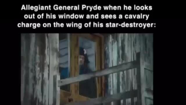 Allegiant General Pryde when he looks out of his window and sees a ...