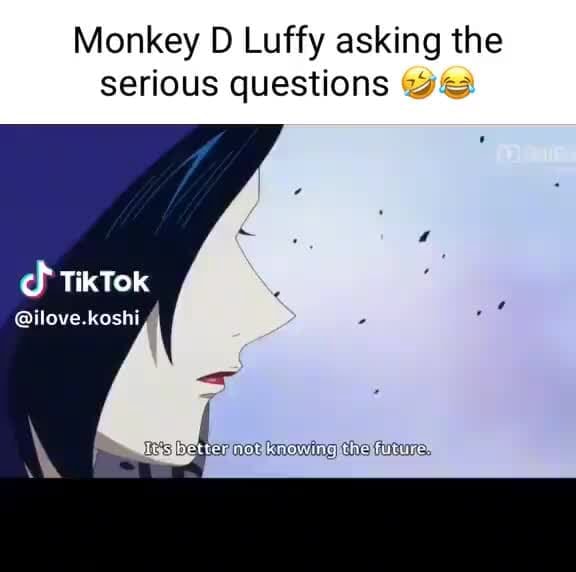 Monkey D Luffy asking the serious questions @ilove.koshi - iFunny
