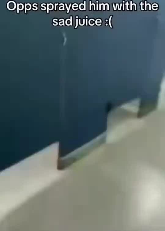 Opps sprayed him with the sad juice - iFunny