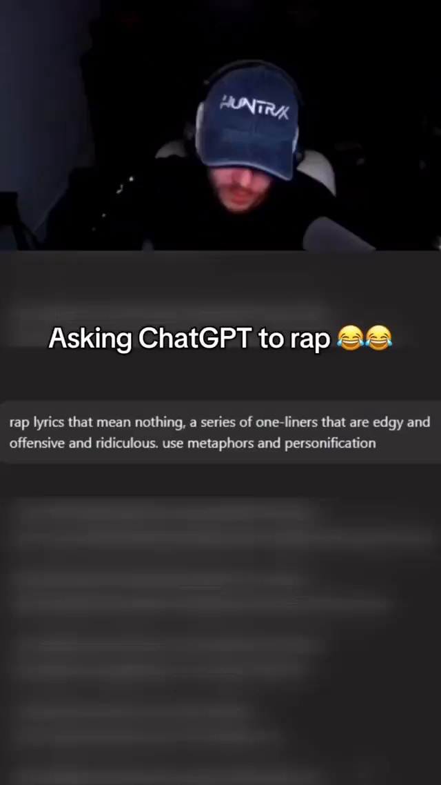 Asking ChatGPT to rap rap lyrics that mean nothing, a series of one ...