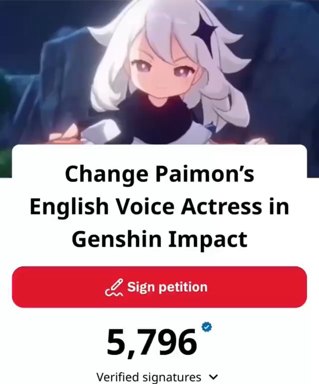 Change Paimon's English Voice Actress in Genshin Impact Sign petition ...