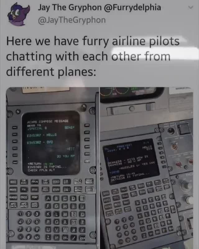 Here we have furry airline pilots chatting with each other from ...