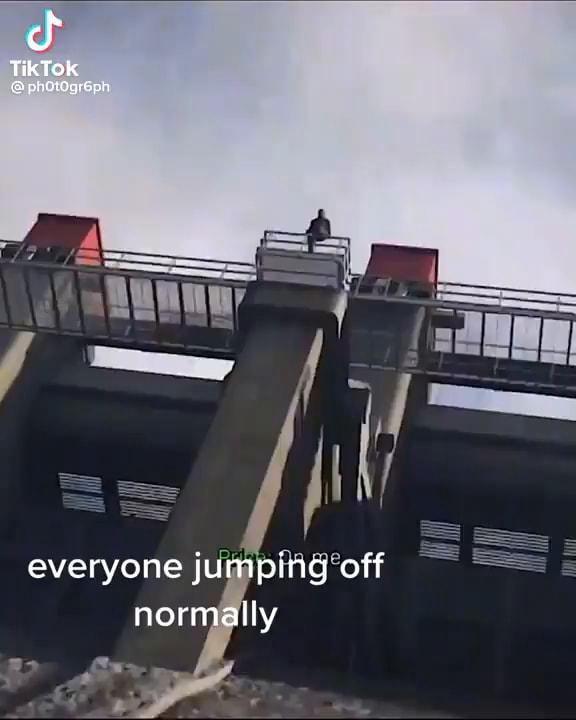 TikTok everyone jumping off normally - iFunny