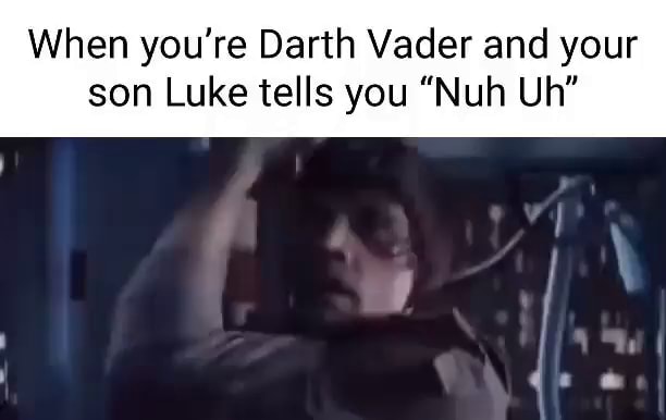 When you're Darth Vader and your son Luke tells you "Nuh Uh" - iFunny