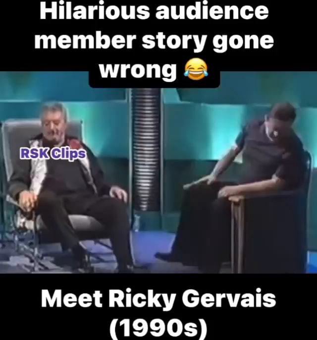 Hilarious audience member story gone wrong Meet Ricky Gervais (1990s ...