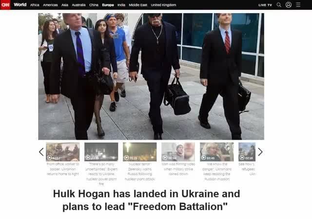 Ry Hulk Hogan has landed in Ukraine and nlanc to lead "Freedom ...