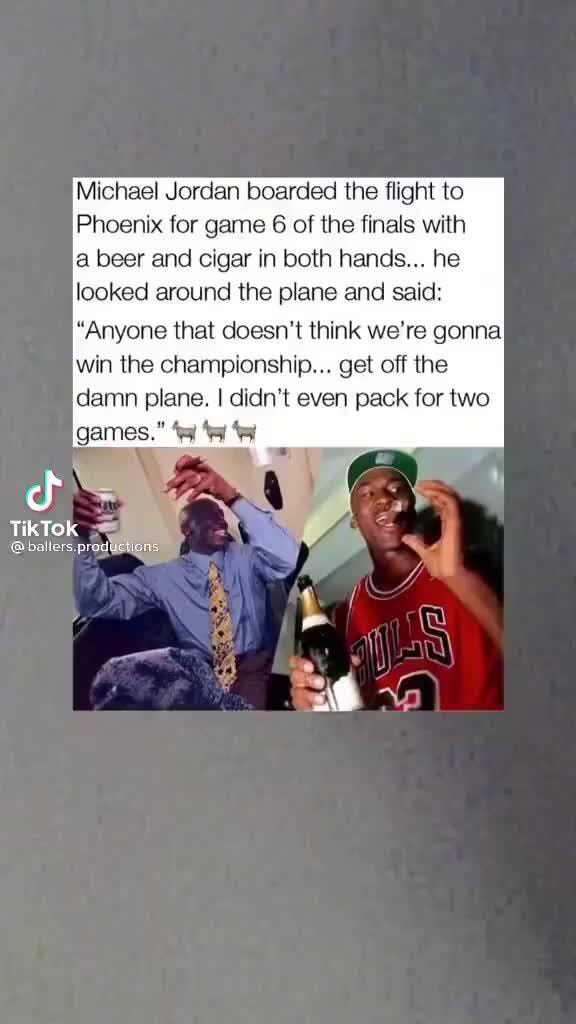 Michael Jordan boarded the flight to Phoenix for game 6 of the finals ...