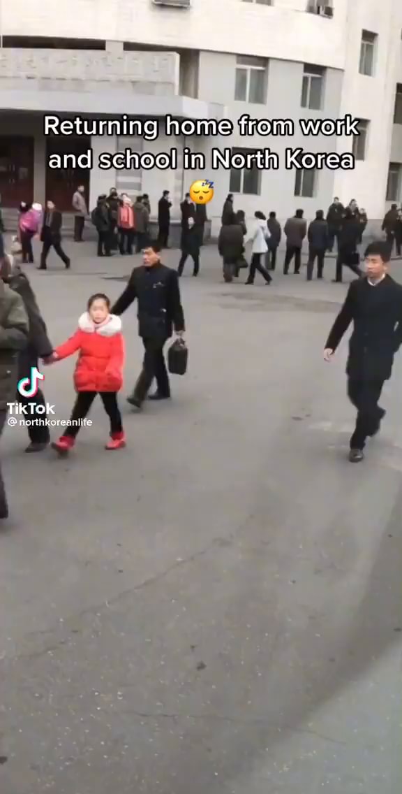 Returning home from work and school in North Korea. - iFunny
