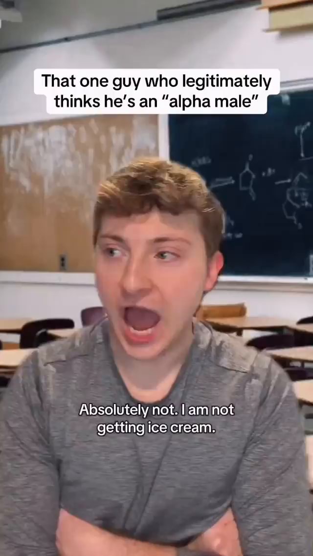 That one guy who legitimately thinks he's an "alpha male" Absolutely ...