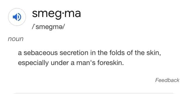 " smegma /smegme/ noun a sebaceous secretion in the folds of the skin ...