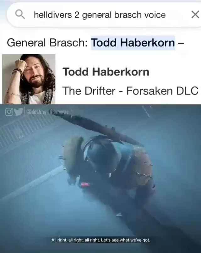 Qu helldivers 2 general brasch voice General Brasch: Todd Haberkorn ...