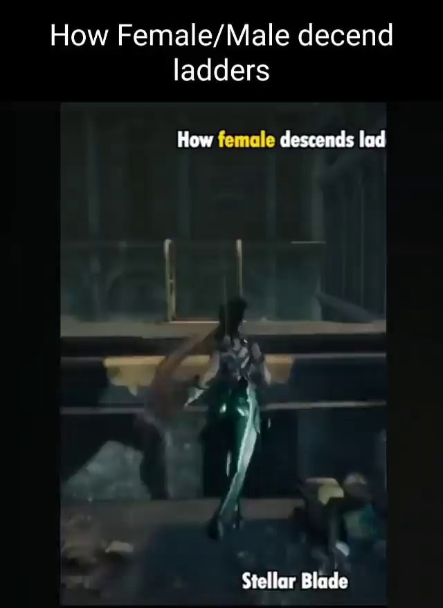 How decend ladders How female descends lad Stellar Blade - iFunny