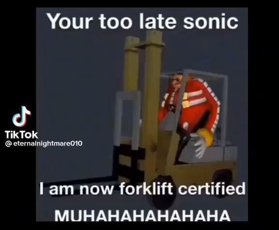Your too late sonic TikTok @eternalnightmare010 am now forklift ...