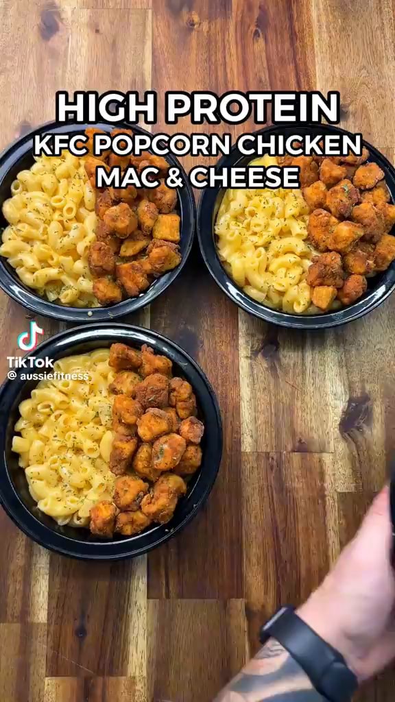 HIGH PROTEIN KFC POPCORN CHICKEN MAC & CHEESE ran TikTok aussietiticss ...