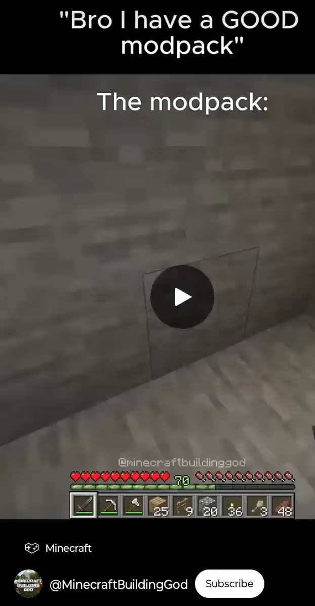 "Bro I have a GOOD modoack" The modpack: Minecraft ...