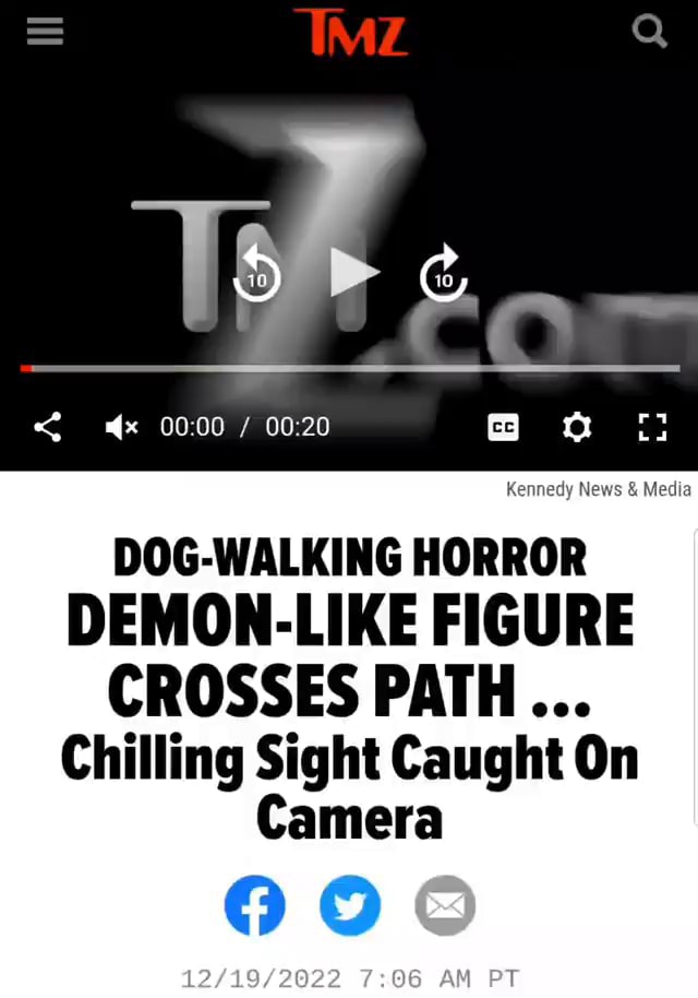 DOG-WALKING HORROR DEMON-LIKE FIGURE CROSSES PATH... Chilling Sight ...