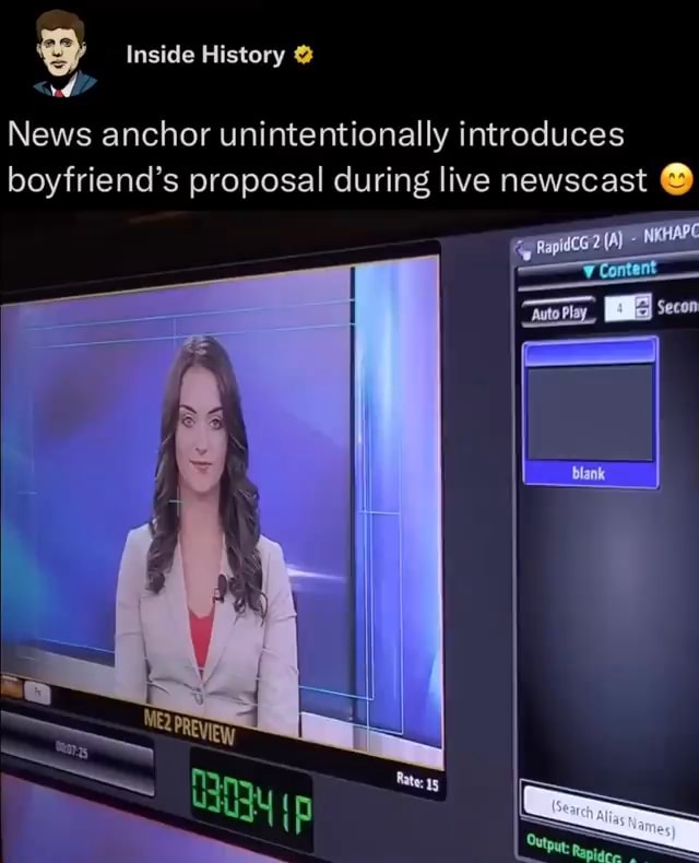 Inside History vd News anchor unintentionally introduces boyfriend's ...