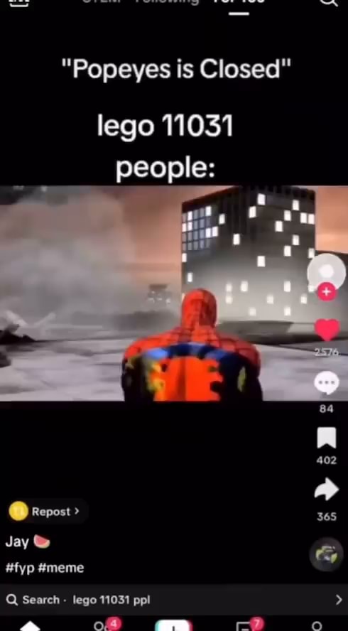 "Popeyes is Closed" lego 11031 people Repost Jay &meme Search - lege ...