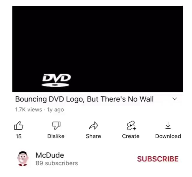 Bouncing DVD Logo, But There's No Wall views ty ago a a L 15 Dislike ...