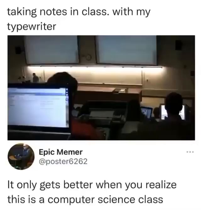 Taking notes in class. with my typewriter Epic Memer @poster8262 It ...
