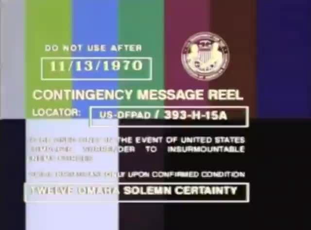 CONTINGENCY MESSACE REEL VONT OF UNITED STATES TO MEUPMOUNTABLE UFON ...