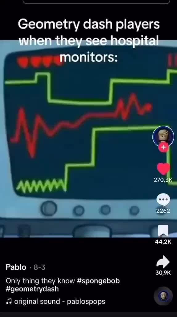 Geometry dash player. when they see hospita! monitors: Pablo 8-3 2262 ...