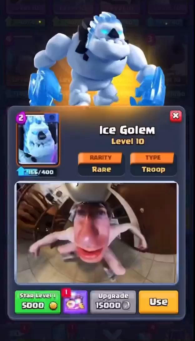 Ice Golem Level 10 Rare Troop aI! II - iFunny
