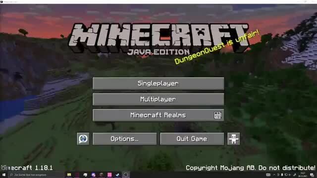 JAVA, Singleplayer Multiplayer Minecraft Realms Options... I Quit Game ...